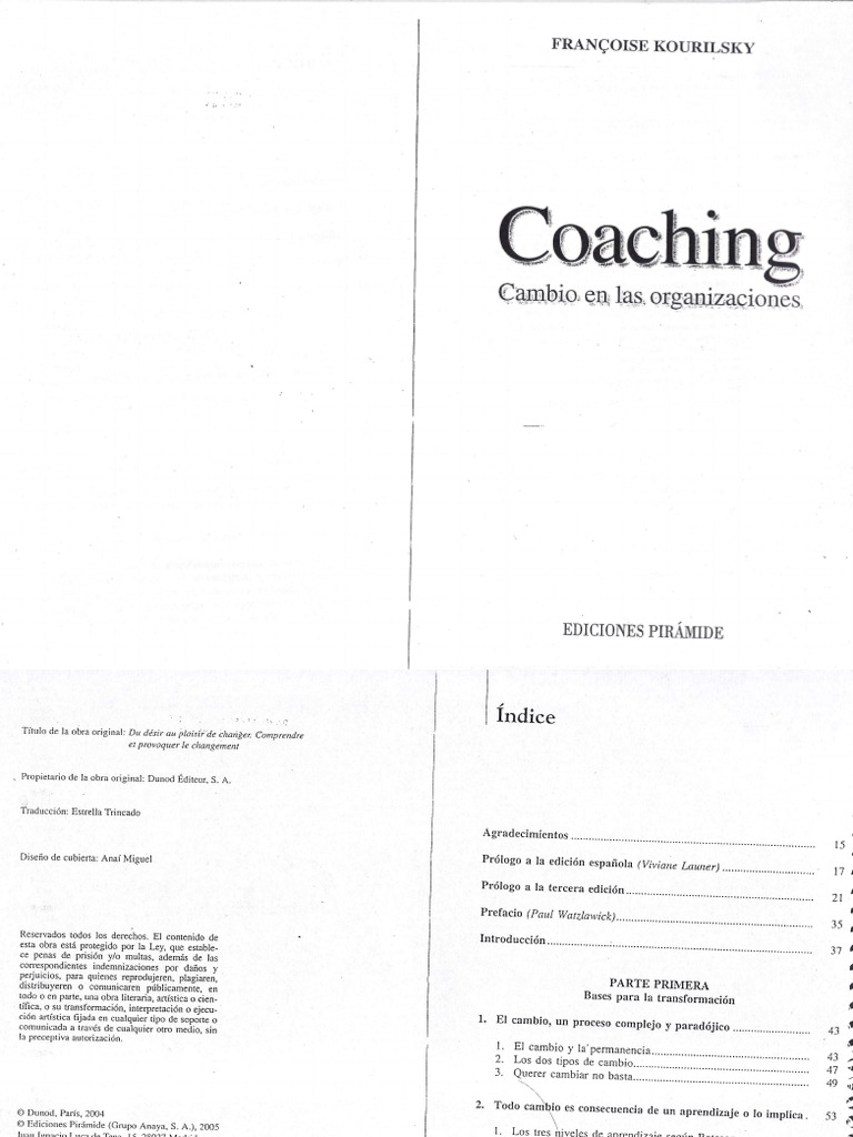 Francoise Kourilsky - Coaching 1 - Parte | PDF
