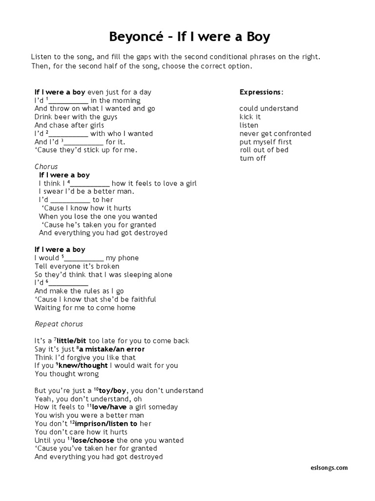 Beyonce If I Were A Boy | PDF