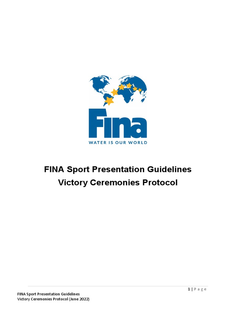 FINA Victory Ceremonies Protocol | PDF | Flag