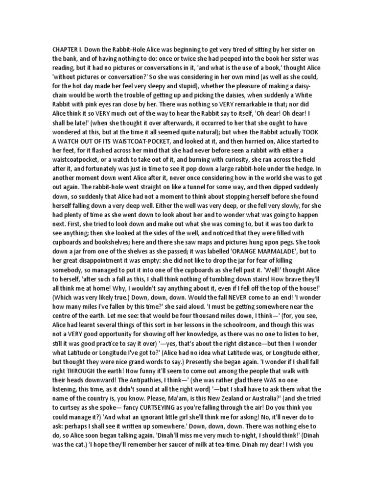 Alice In Wonderland Free Pdf
