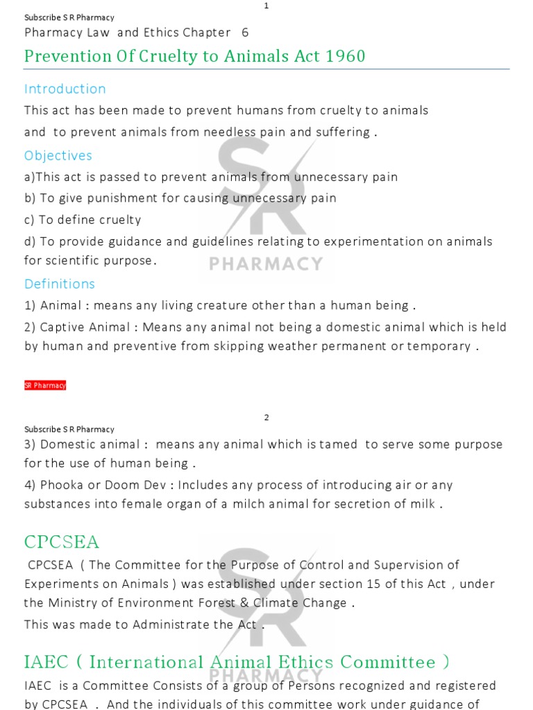 Law Chap. 6 White. | PDF | Cruelty To Animals | Experiment
