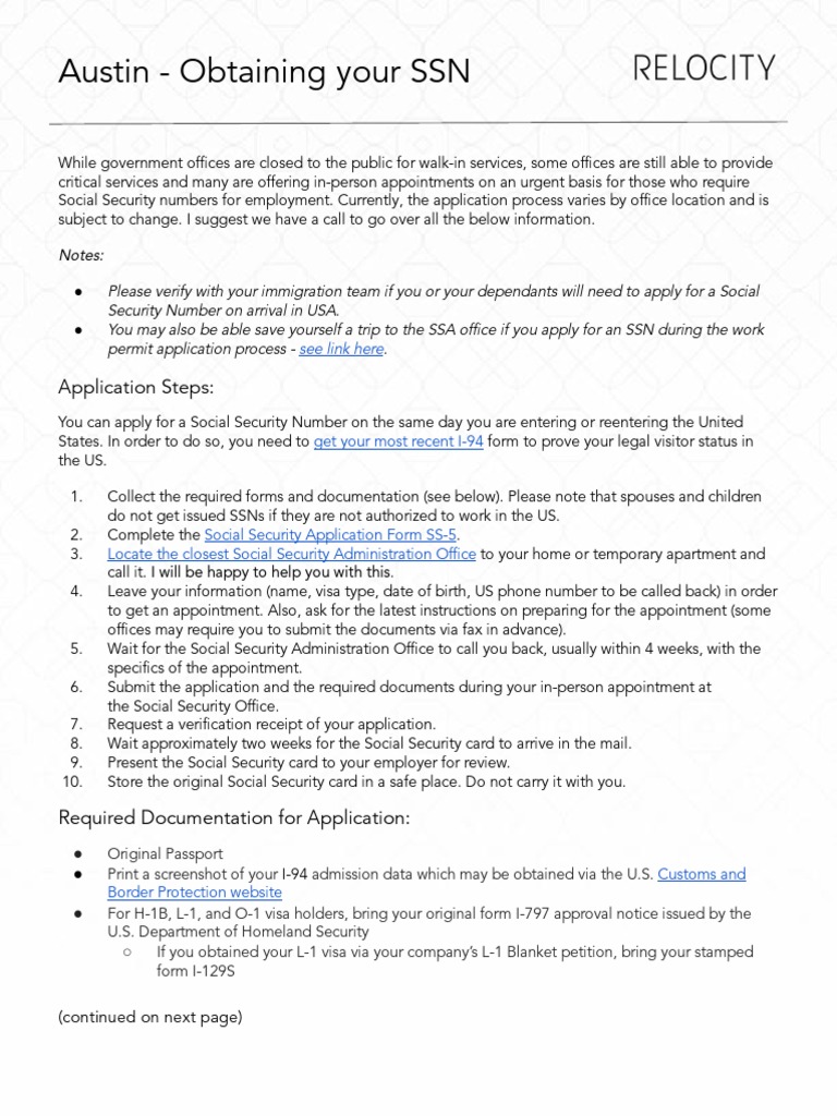 Austin - Obtaining Your SSN | PDF | Social Security Number | Government ...