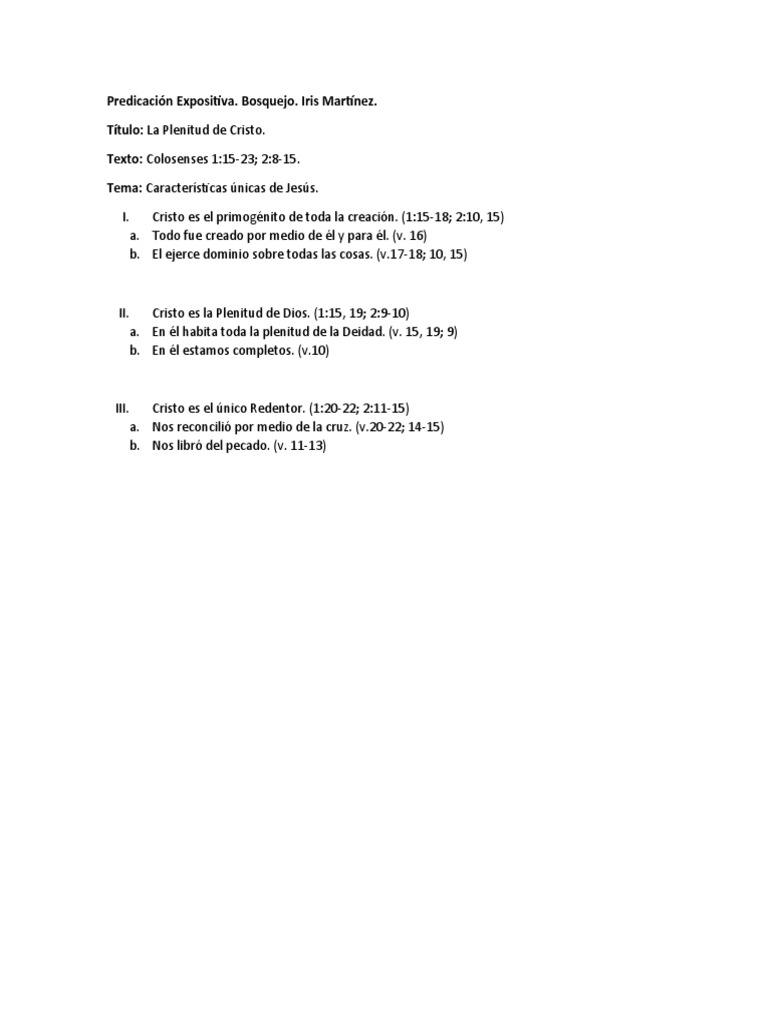 Predicación Expositiva. Bosquejo | PDF