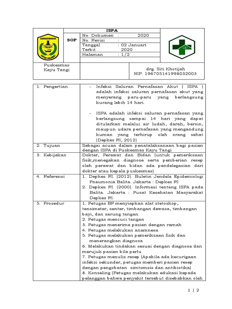 Sop Ispa 2020 | PDF | Kesehatan Holistik | Sains & Matematika