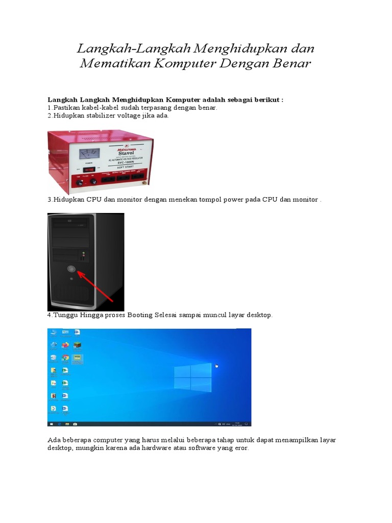 Langkah Menghidupkan Komputer | PDF