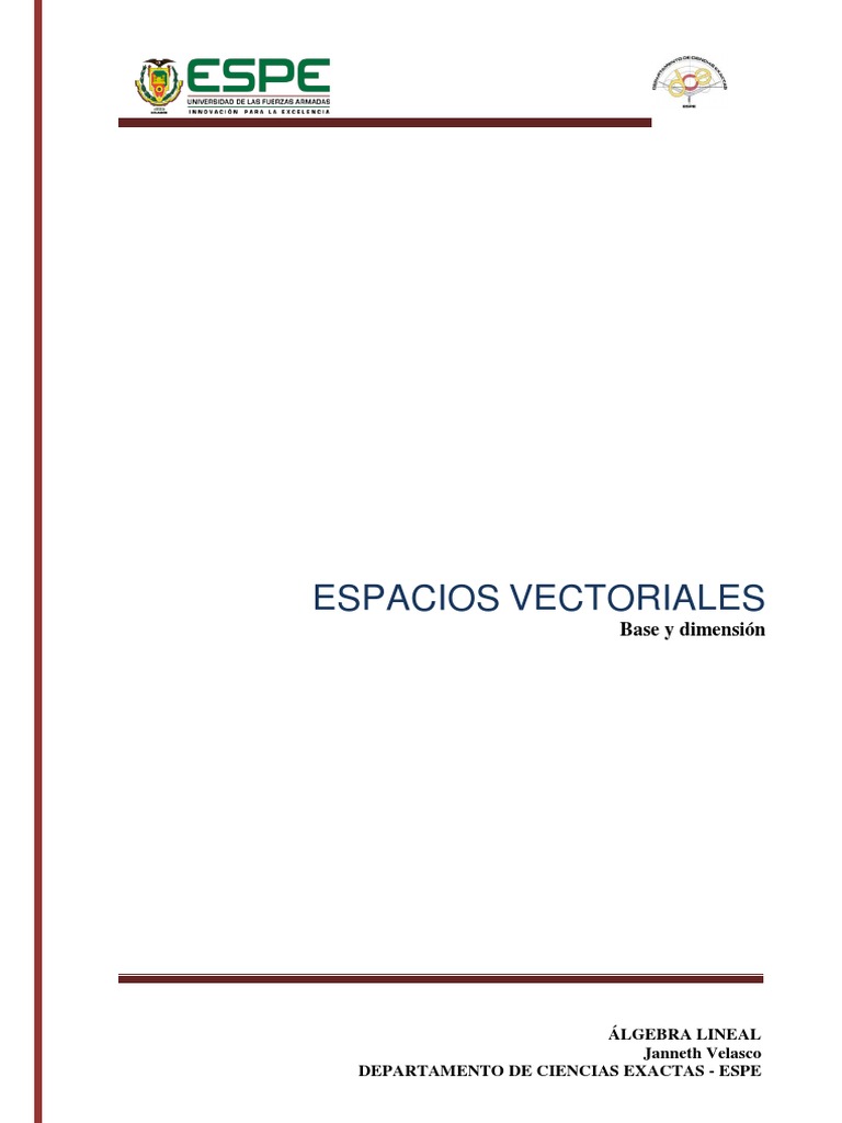 Archivo 5 Base y Dimension | PDF | Base (álgebra lineal) | Espacio ...