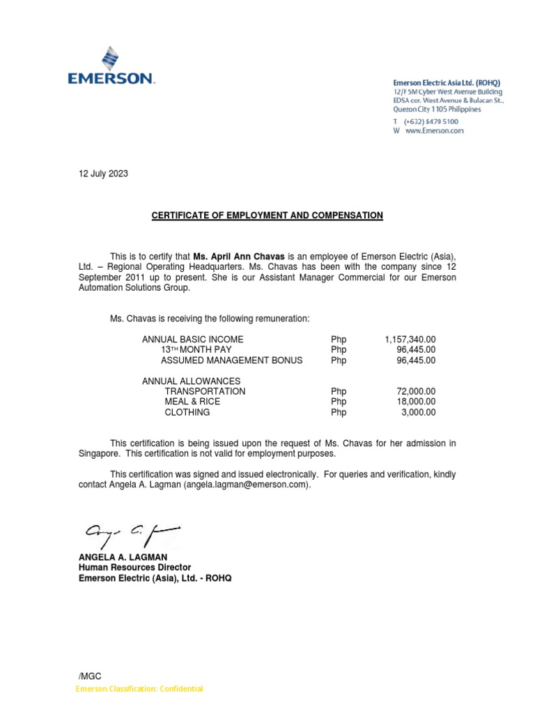 EEAL ROHQ COE Manager Regular (With Waiver) - AAChavas - Singapore | PDF