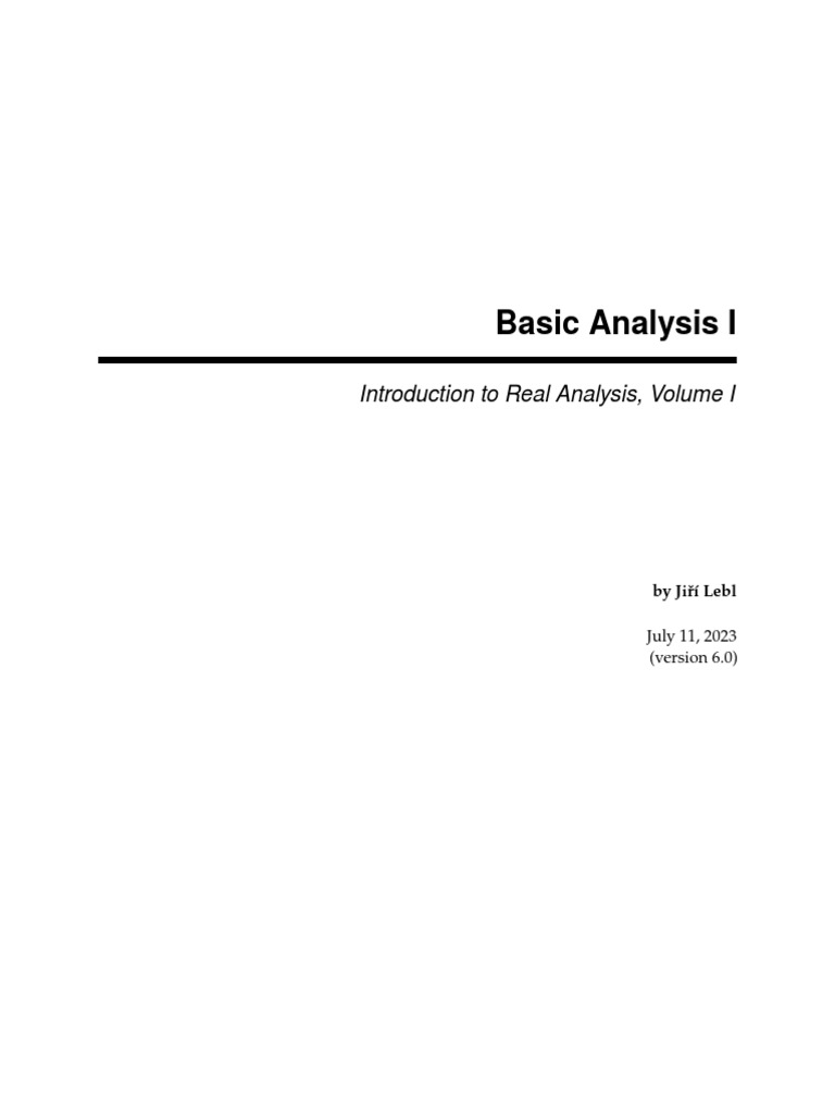 Basic Analysis 1 | PDF | Set (Mathematics) | Function (Mathematics)