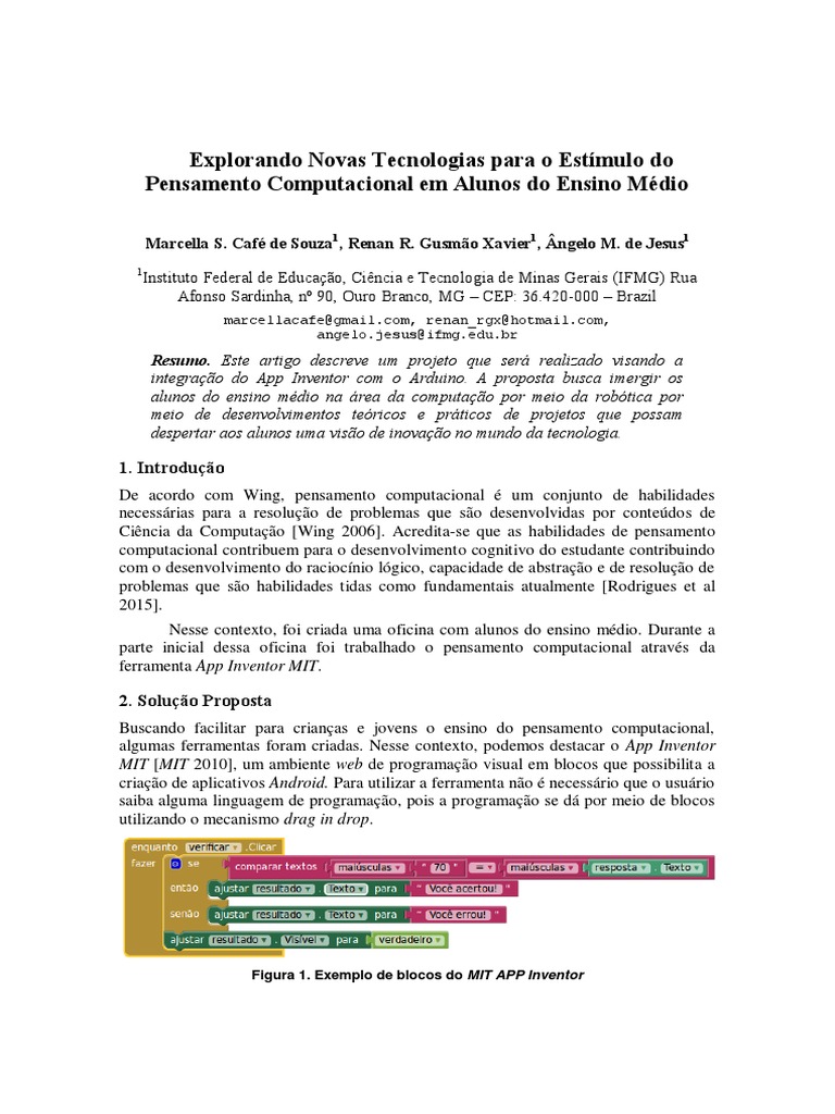 Explorando Novas Tecnologias para o Estímulo Do Pensamento ...