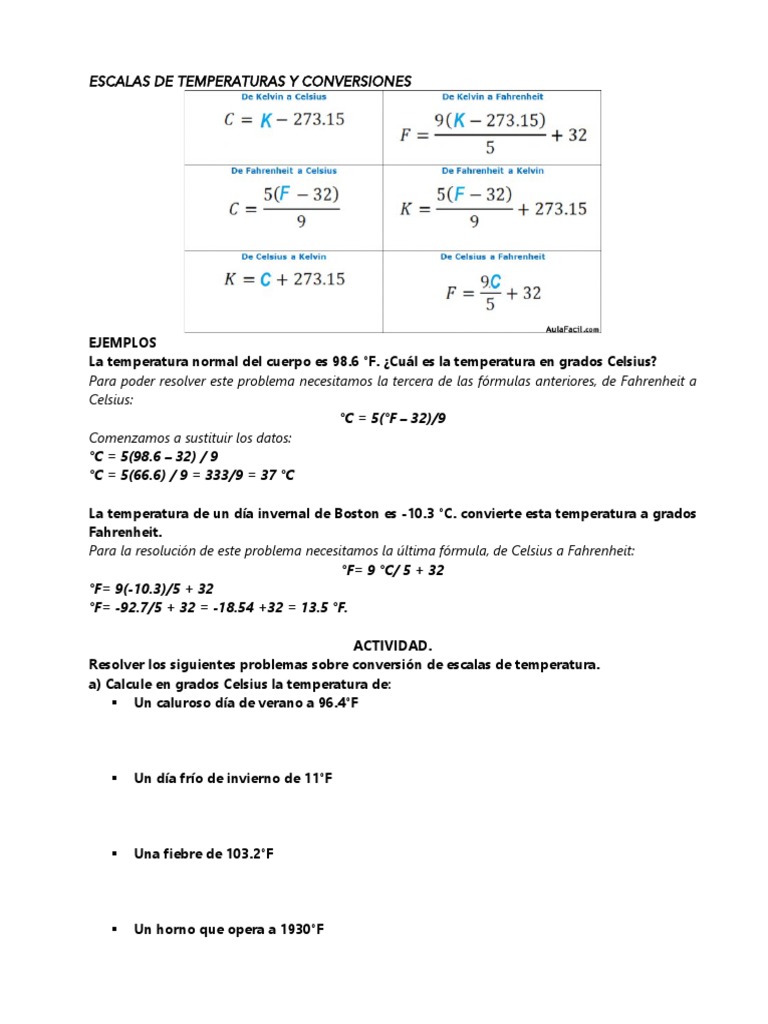 Conversión Temperaturas | PDF
