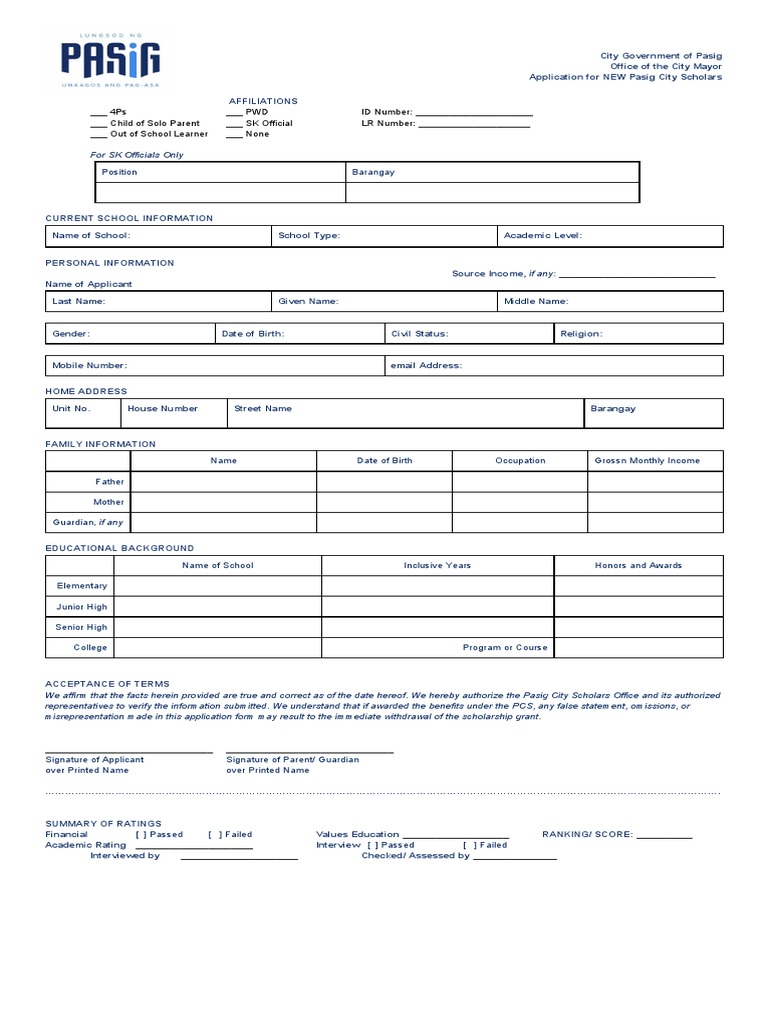 Application Form for New Applicants | PDF