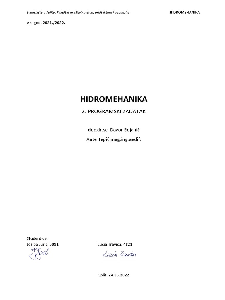 19 2.program Hidromehanika | PDF
