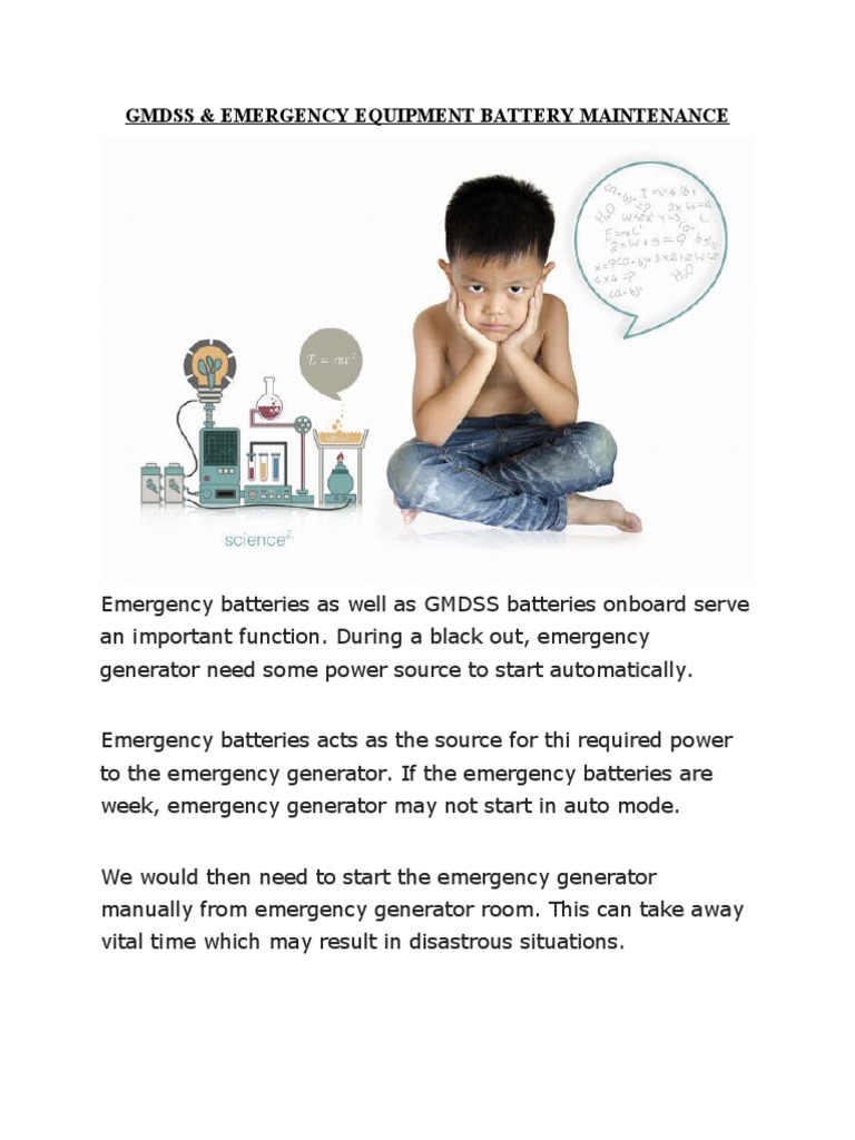 Gmdss Battery Maintenance | PDF