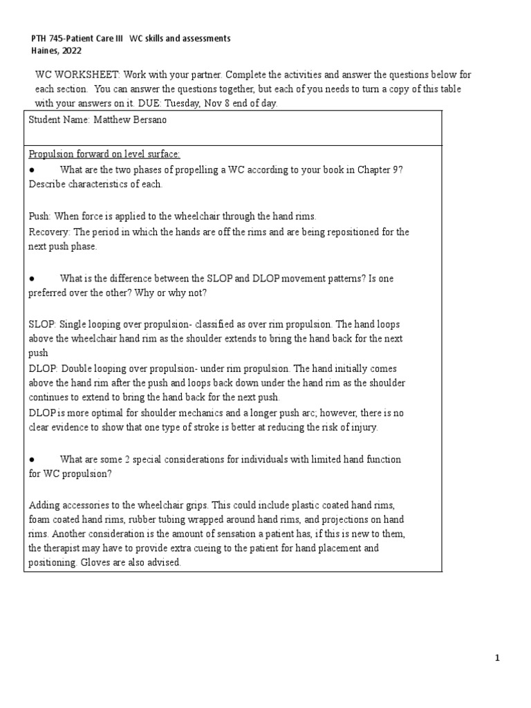 WC Lab Assignment | PDF | Wheelchair