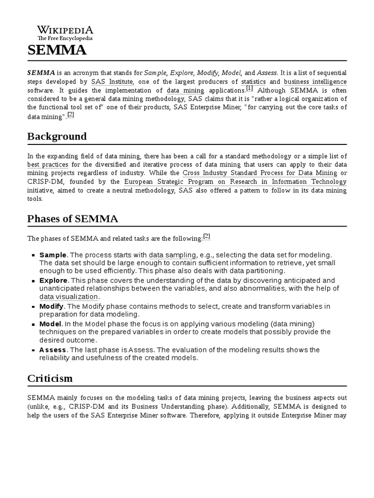 Semma Download Free Pdf Data Mining Analysis