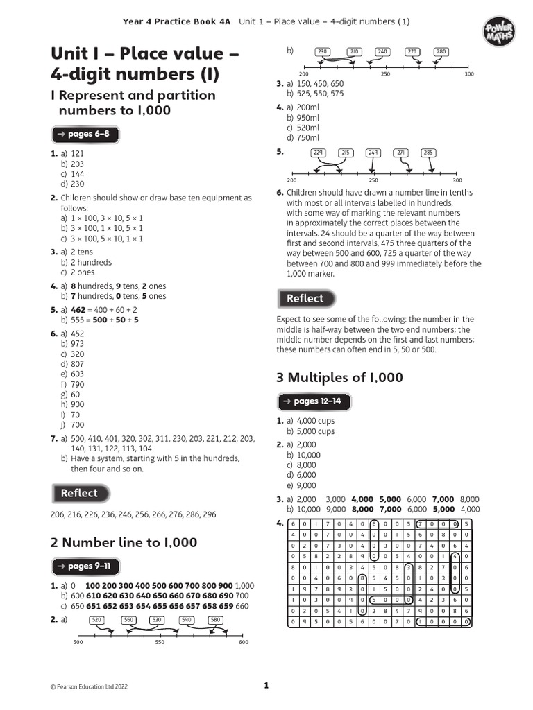 Y4A Practice Book Answers White Rose Maths Edition | PDF | Mathematics