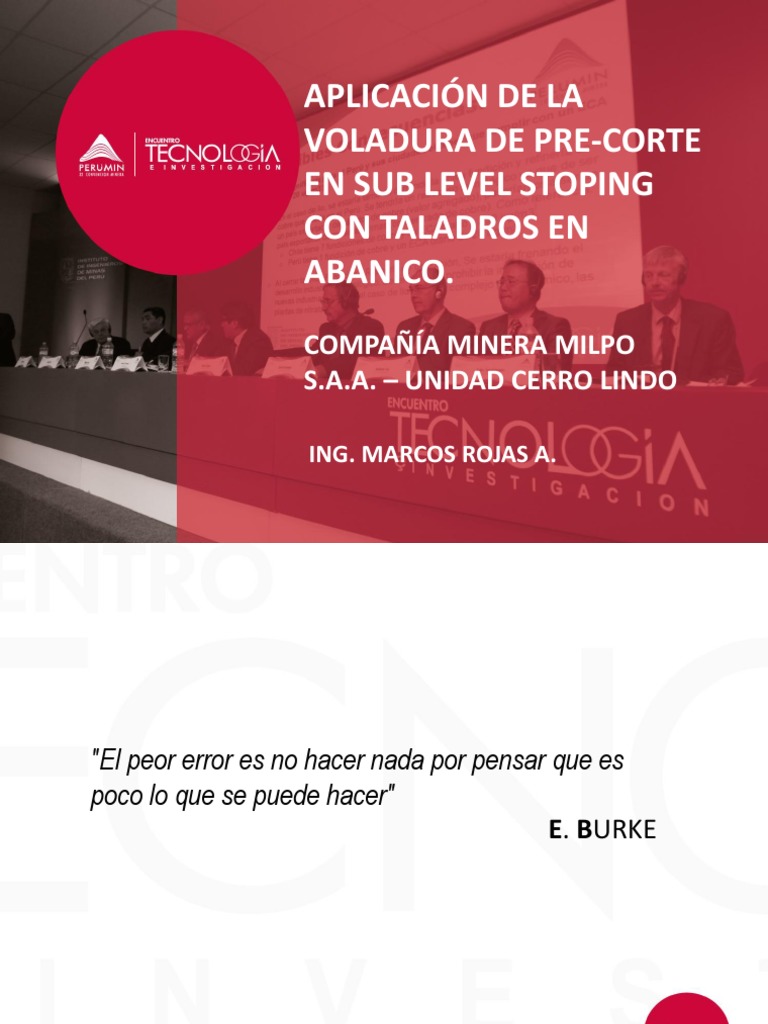 Aplicación de La Voladura de Pre-Corte en Sub Level Stoping Con Taladros en Abanico. | PDF ...