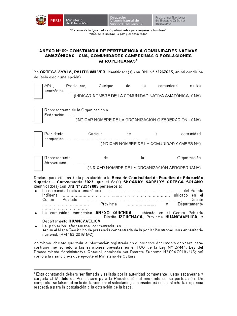 Anexo N°02 | PDF | Gobierno