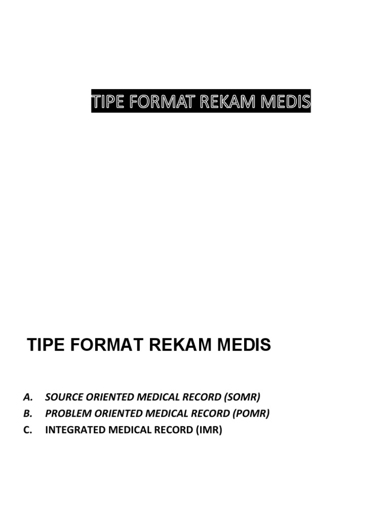 Tipe Rekam Medis | PDF | Ilmu Sosial