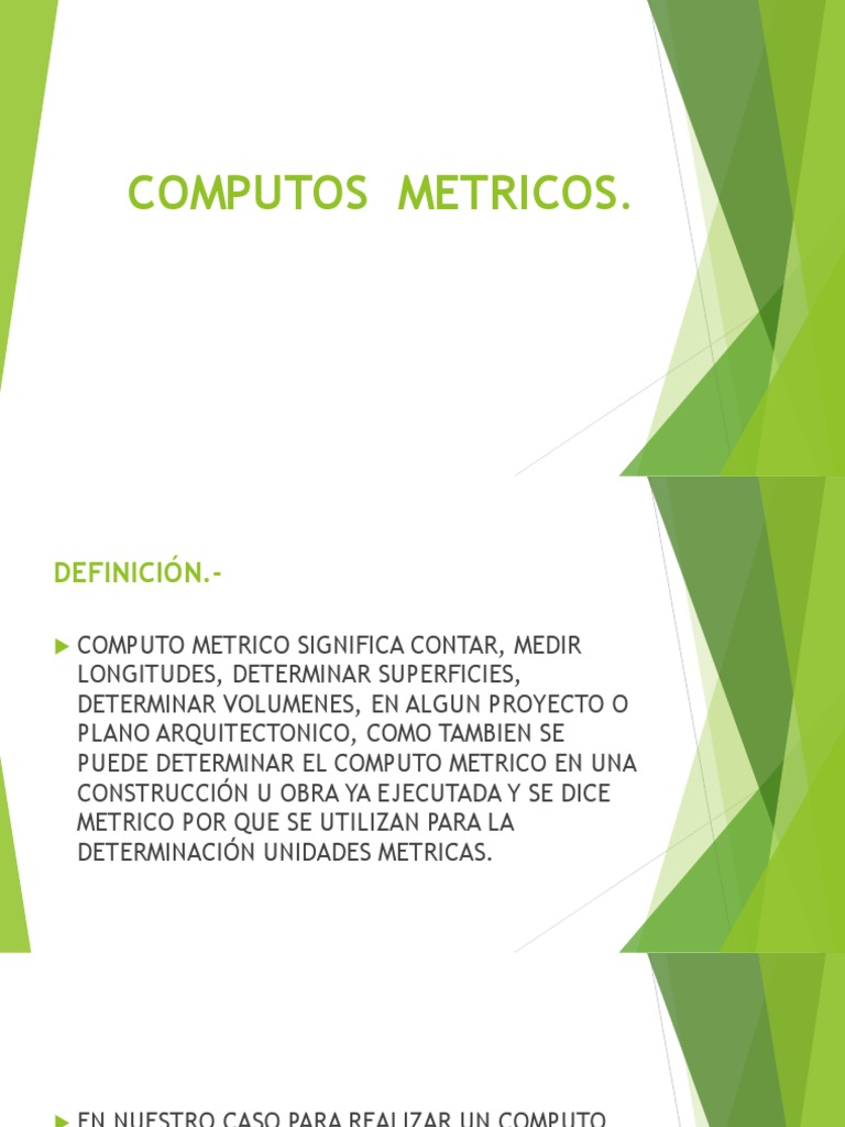 5 Computos Metricos | PDF | Métodos y materiales de enseñanza