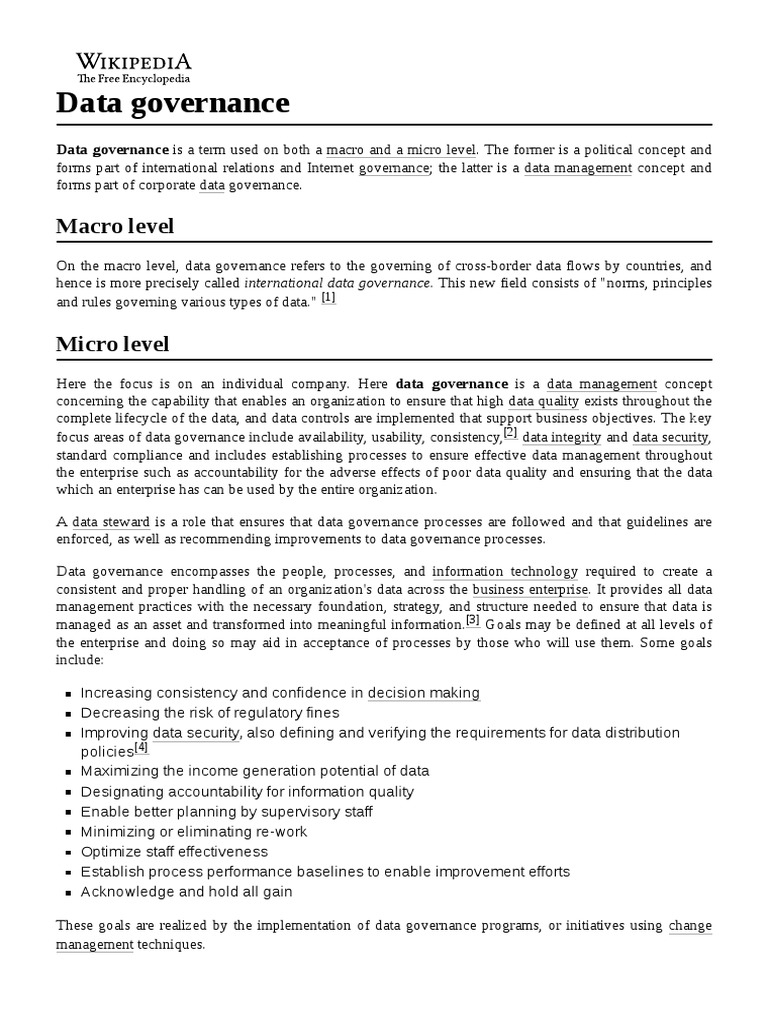 Data Governance | PDF | Data | Cognitive Science