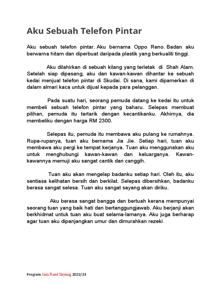 Aku Sebuah Telefon Pintar Pdf