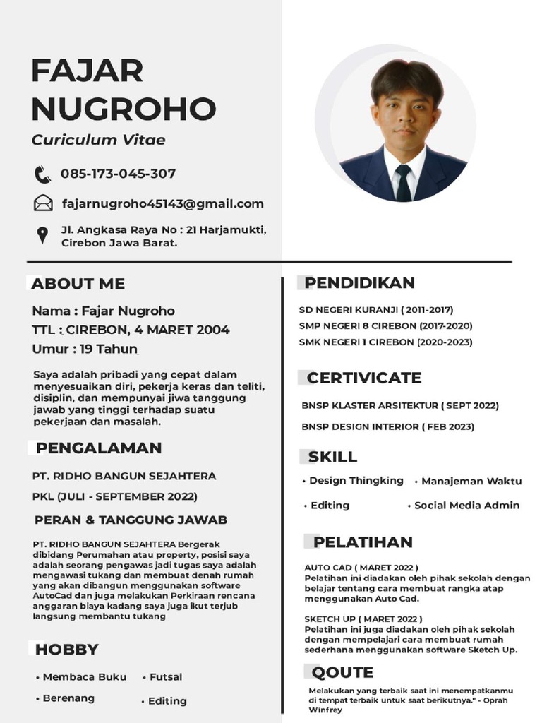 CV Fajar Nugroho | PDF