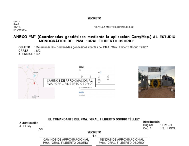 Anexo M Coordenadas Geodésicas Con App Carrymap. | PDF