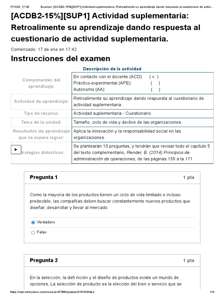 Actividad Suplementaria | PDF | Cuestionario | Economias