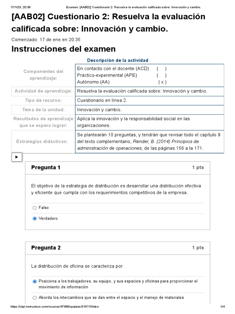 Cuestionario 2 | PDF | Cuestionario | Evaluación
