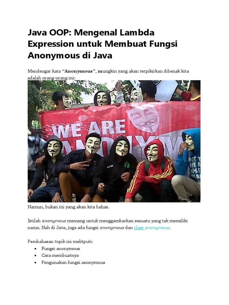 Mengenal Lambda Expression | PDF | Metode & Bahan Ajar | Komputer