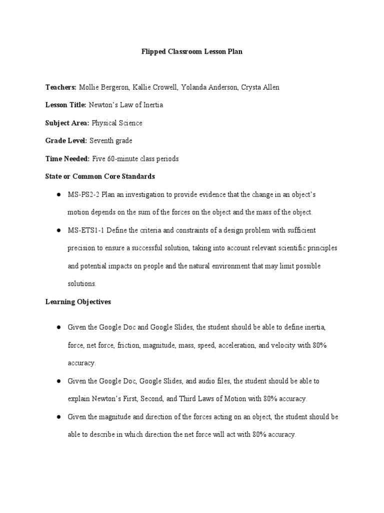 Project 2 Lesson Plan | PDF