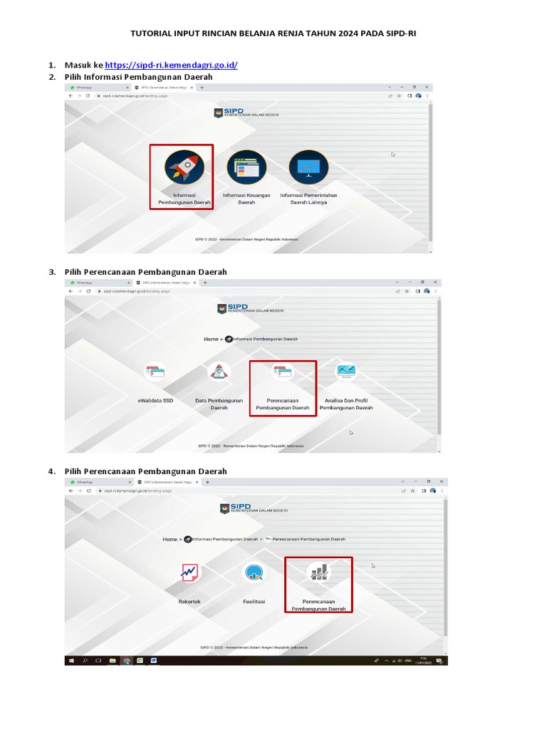 Tutorial Input Rincian Belanja Renja Tahun 2024 Pada Sipd | PDF