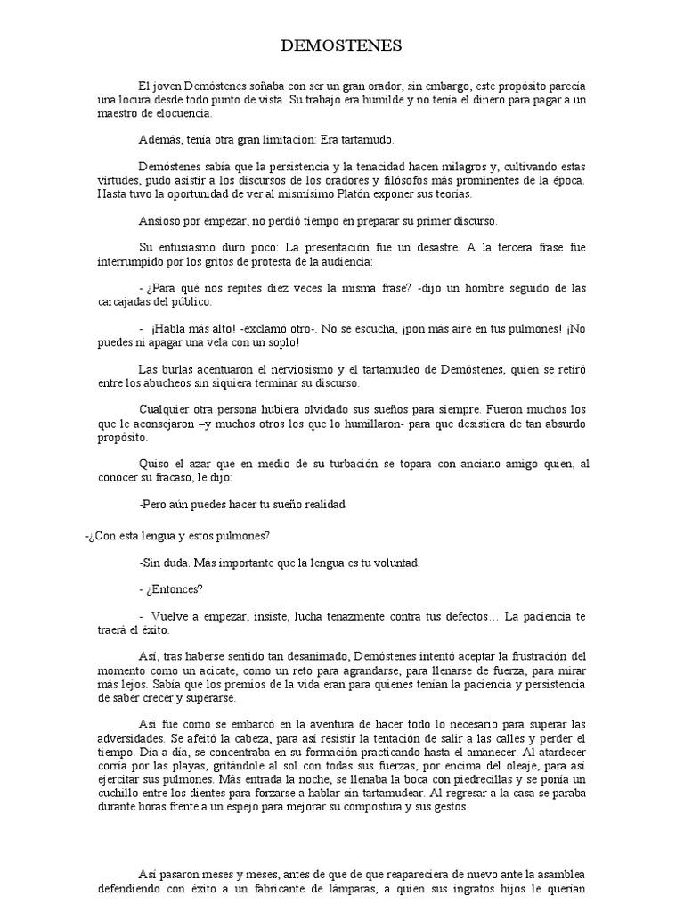Demóstenes PLAN LECTOR | PDF | Estudios de idiomas extranjeros