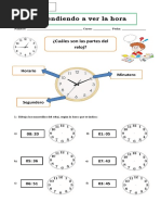 Prueba de Reloj para Segundo Básico | PDF | Reloj | Hora