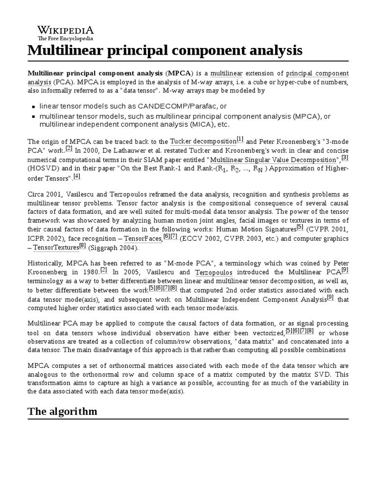 Multilinear Principal Component Analysis | PDF | Linear Algebra | Applied Mathematics