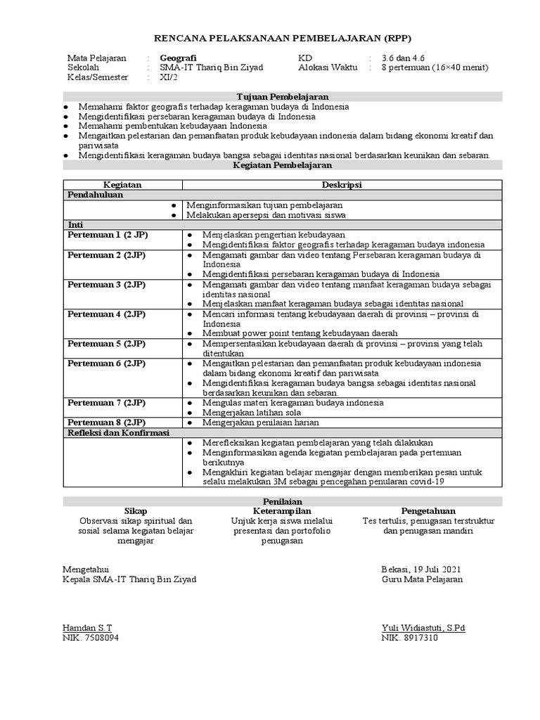 RPP 6 Keragaman Budaya Bangsa | PDF