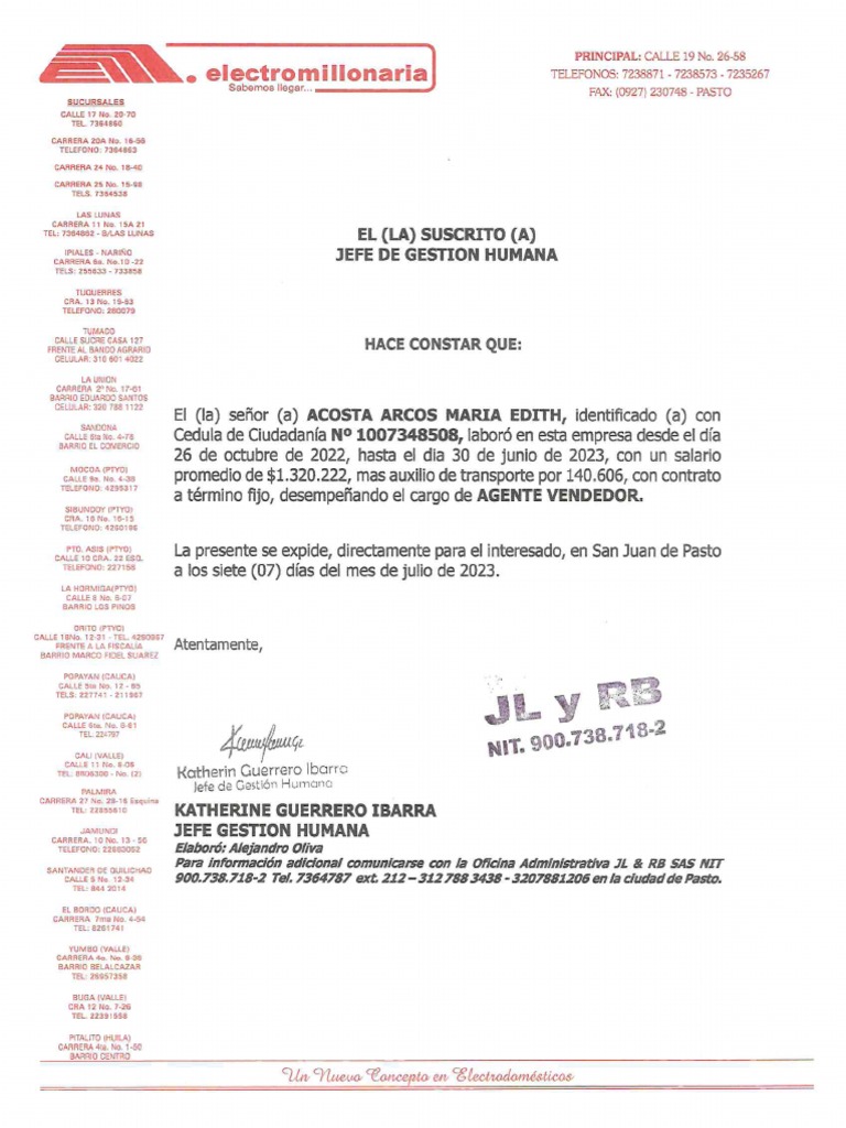 Acosta Arcos Maria Edith-Car | PDF