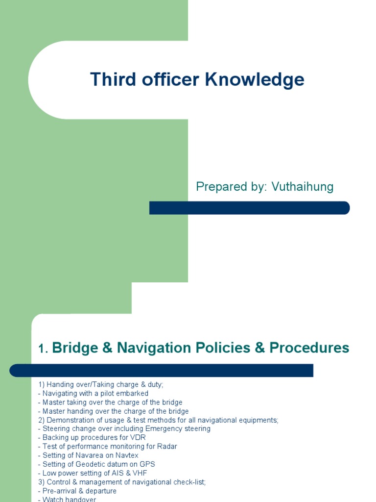 Knowledge of 3rd Officer | PDF