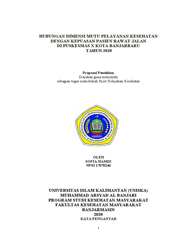 HUBUNGAN DIMENSI MUTU PELAYANAN KESEHATAN DENGAN KEPUASAN PASIEN RAWAT ...