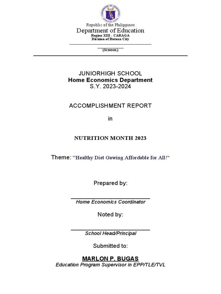 Template For Accomplishment Report | PDF