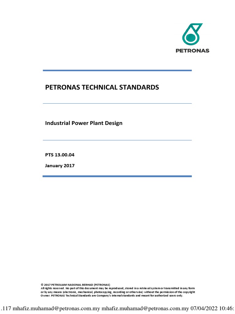 Petronas Technical Standards: Industrial Power Plant Design | PDF ...