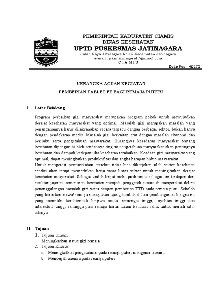 Kak Pemberian Tablet Fe Bagi Remaja Puteri | PDF