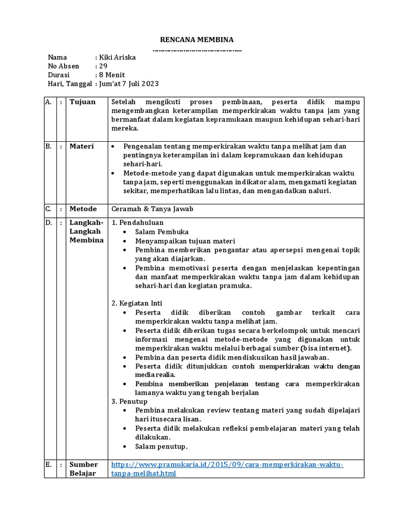 Form Rencana Membina | PDF
