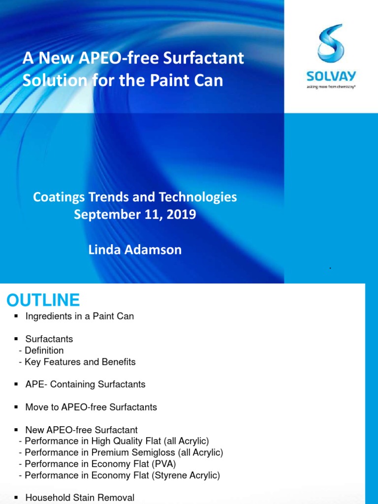 A New APEO-free Surfactant Solution For The Paint - Solvay | PDF ...