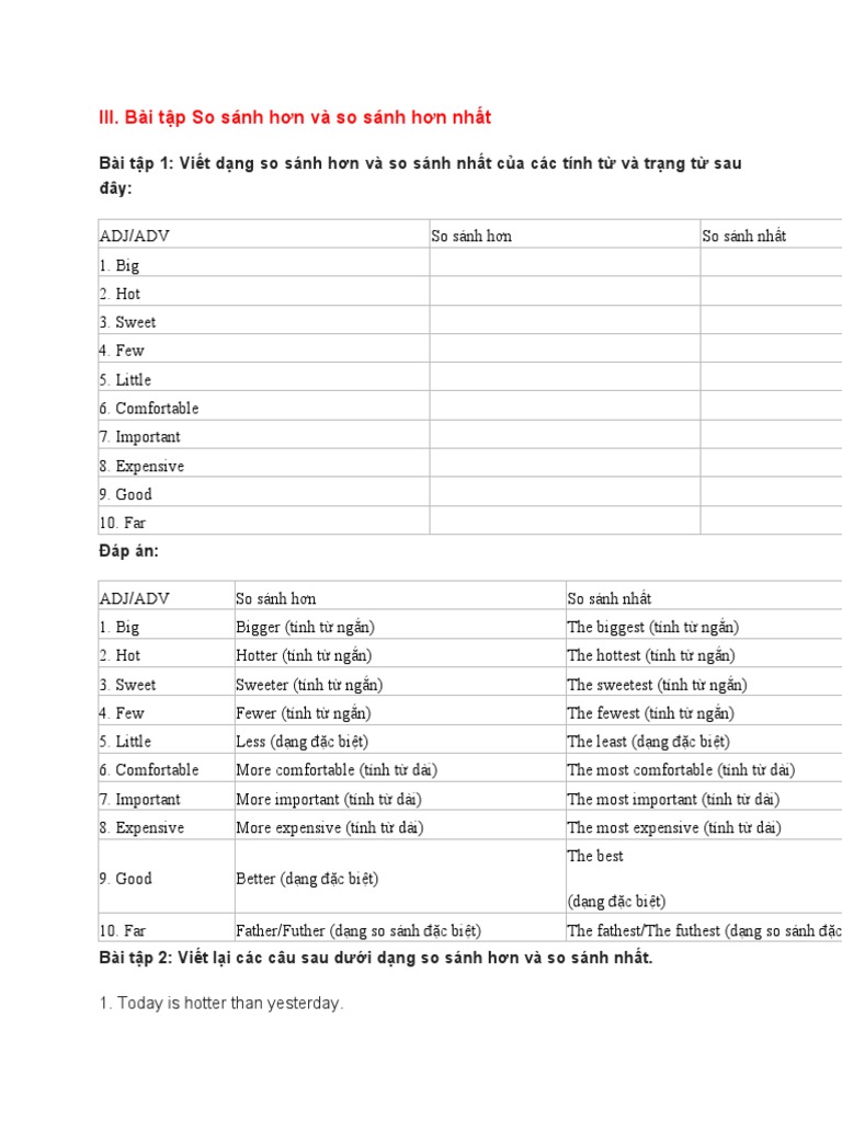 BT So Sanh | Download Free PDF | Adverb