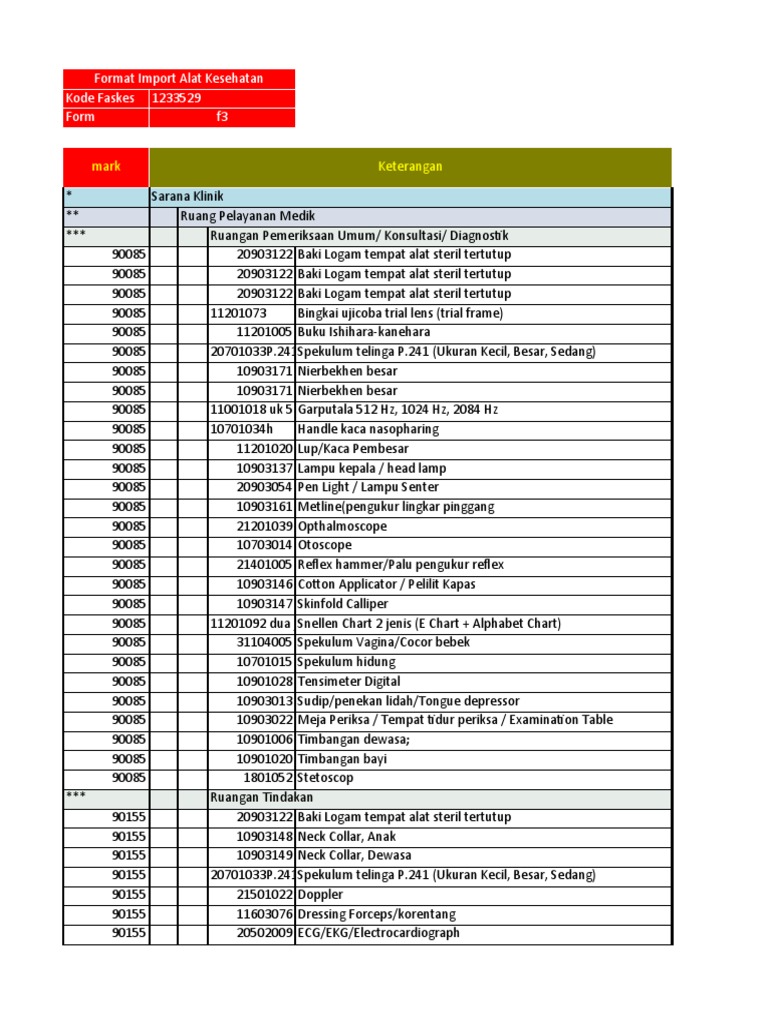 Format Import Alkes | PDF