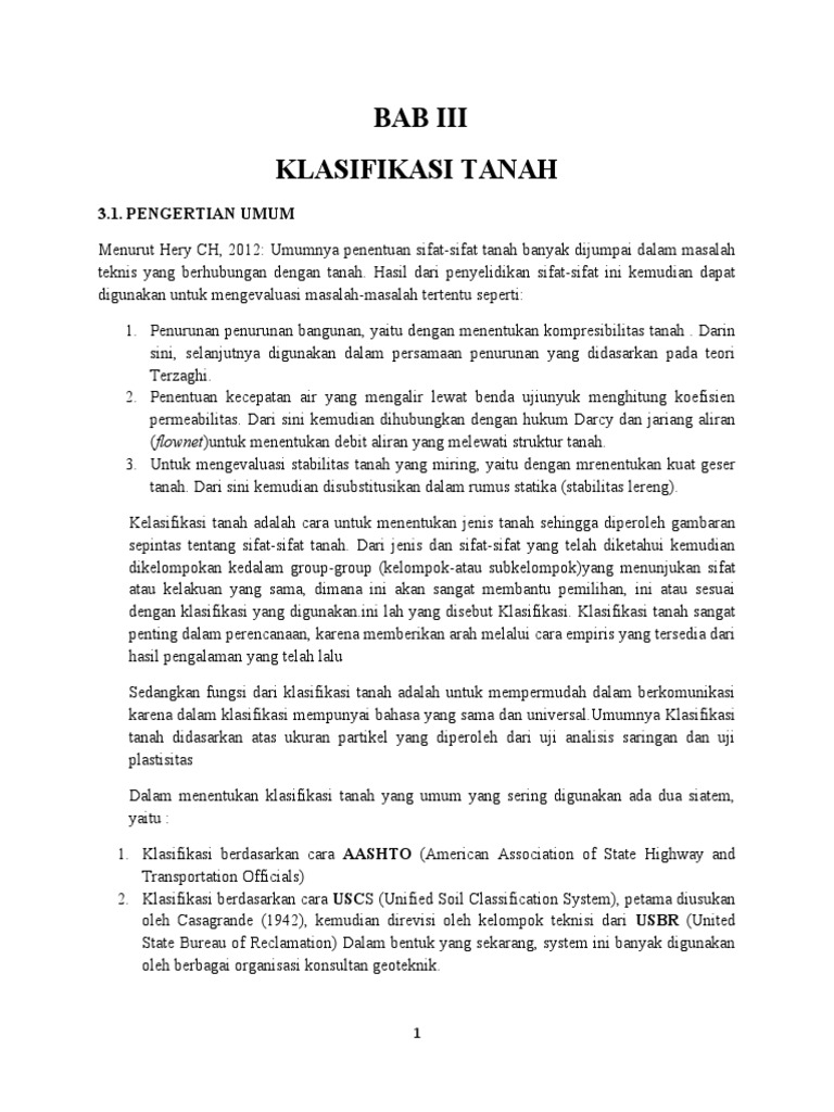 BAB III KlasifikasiTanah Ok | PDF | Metode & Bahan Ajar