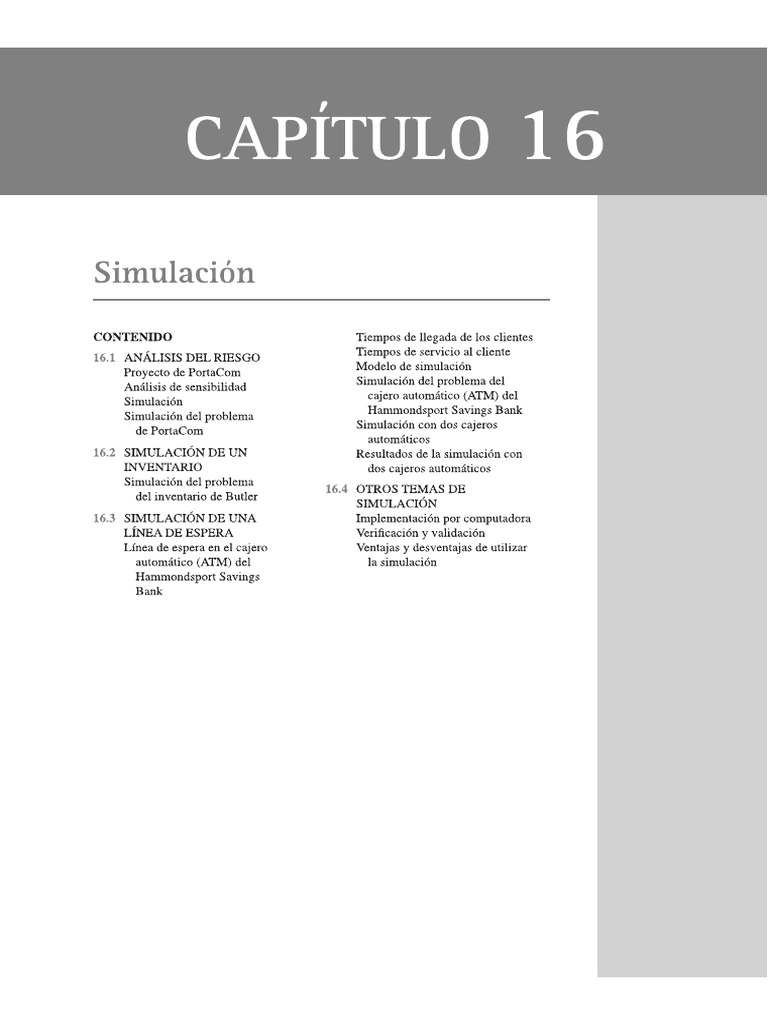 Cap 16 Fundamentos de Simulación | PDF
