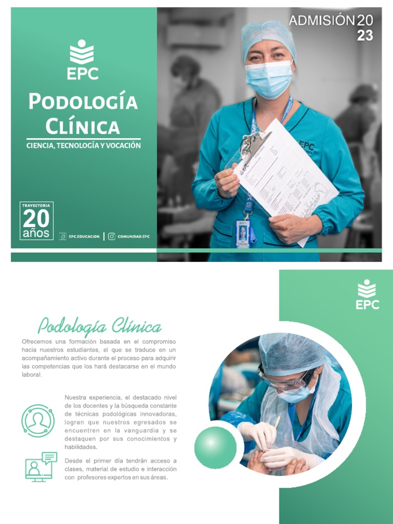 Material Informativo - Podología Clínica EPC 2023 | PDF